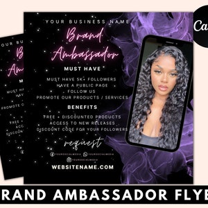 Personalized Brand Ambassador Flyer Template, Ambassador Flyer Template ...