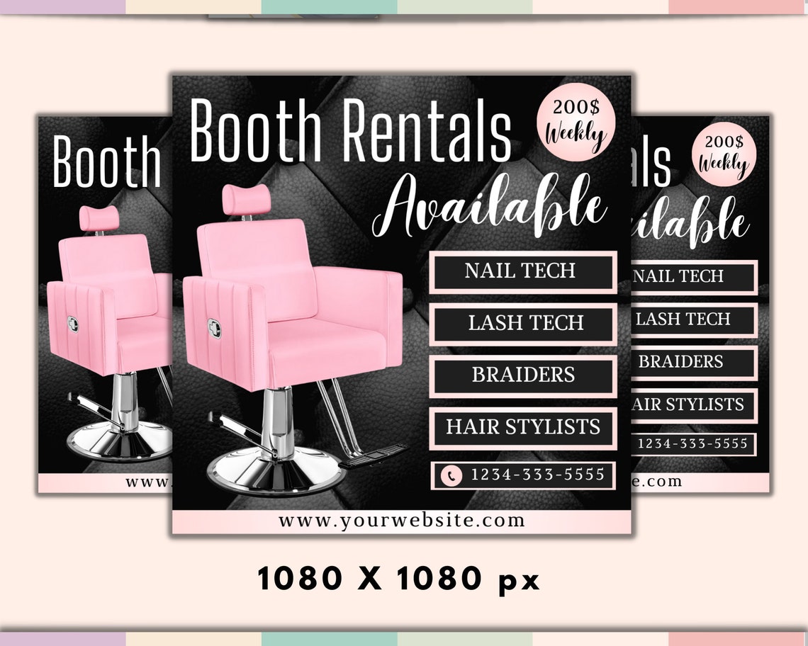 Booth Rental Flyer Beautician Flyer Booth Rental Flyer - Etsy