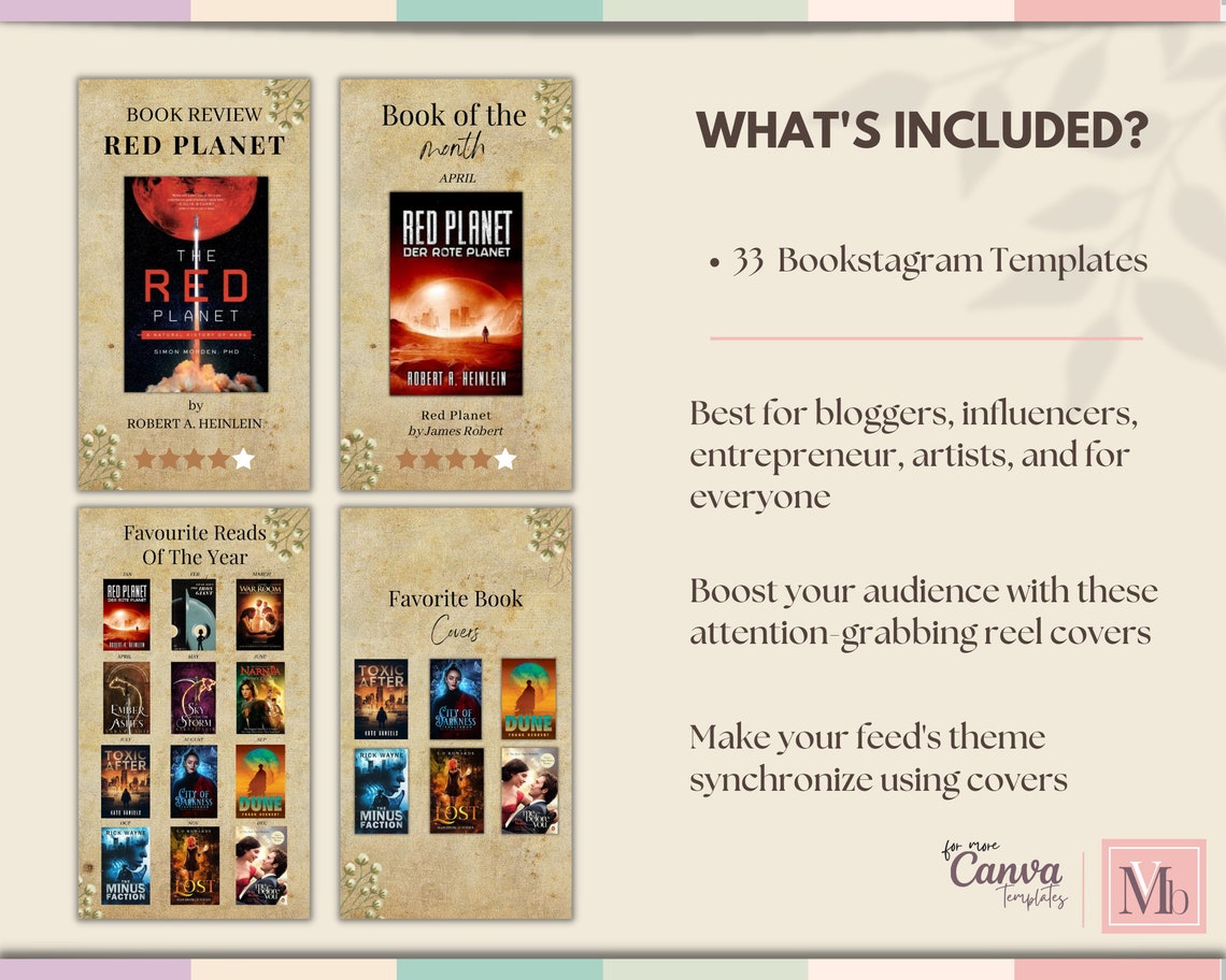 Bookstagram Template Bundle, Instagram Stories, Bookstagram Poster ...