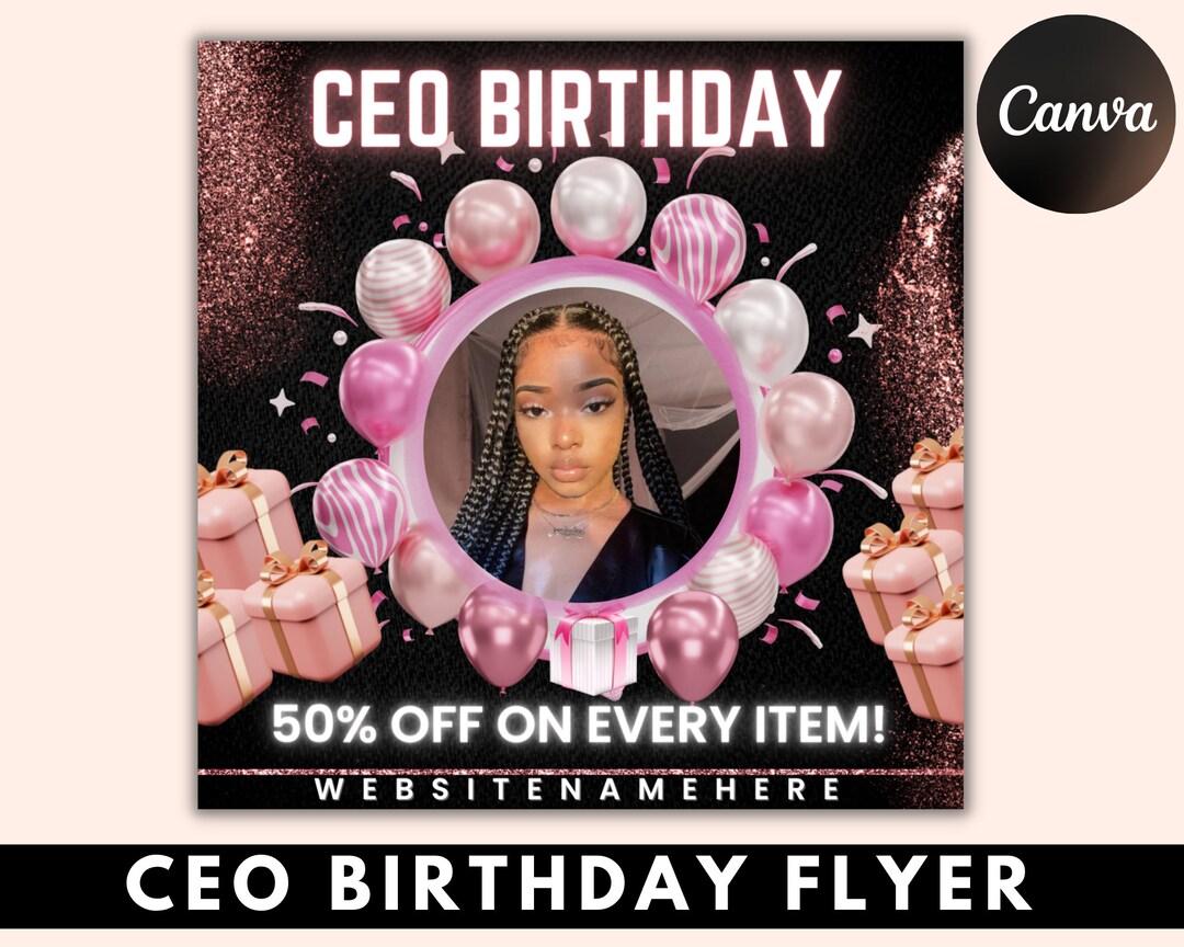 CEO Birthday Sale Flyer, Party Flyer Template, Birthday Party, CEO ...