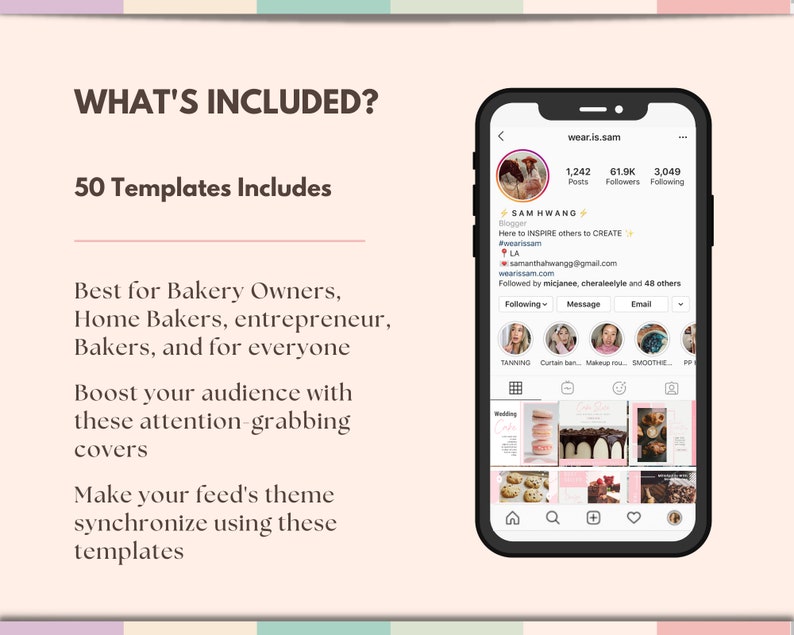 Instagram Bakery Template Bundle| Pink Instagram, Bake Shop Branding ...