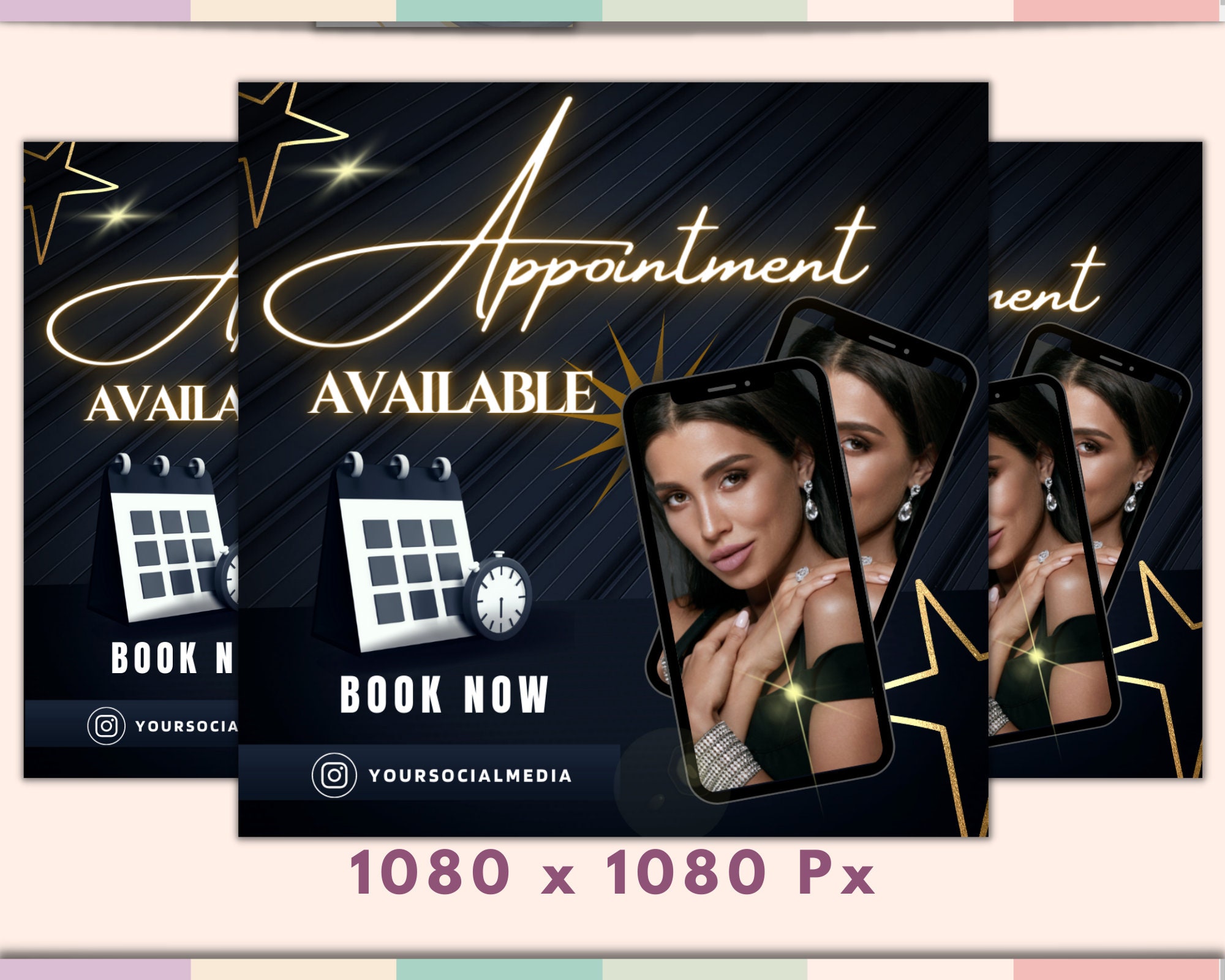 Booking Flyer, DIY Flyer Template Design, Hair Flyer, Appointments ...