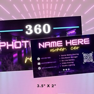 360 Photobooth Business Card Template, Booth Business Card, Editable ...