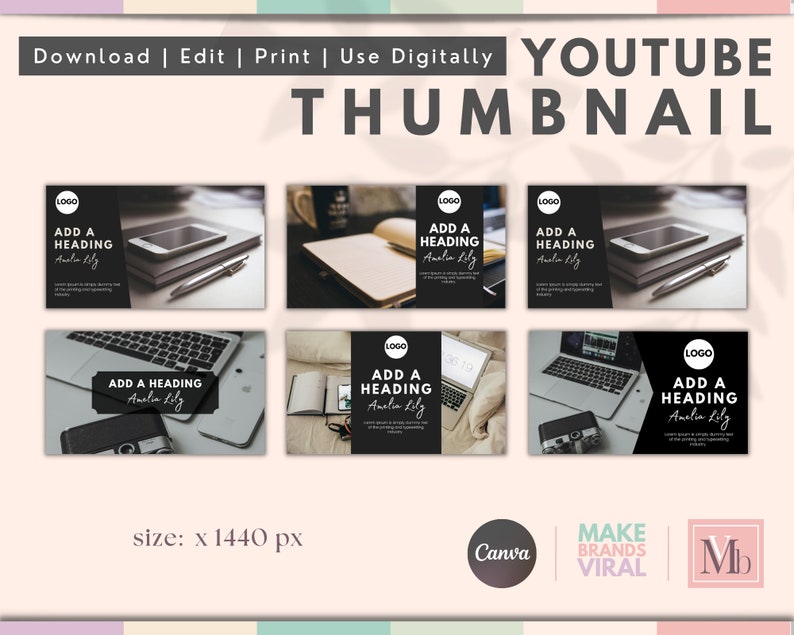 Modern Youtube Branding Kit, Editable Channel Banner, Intro, Outro ...