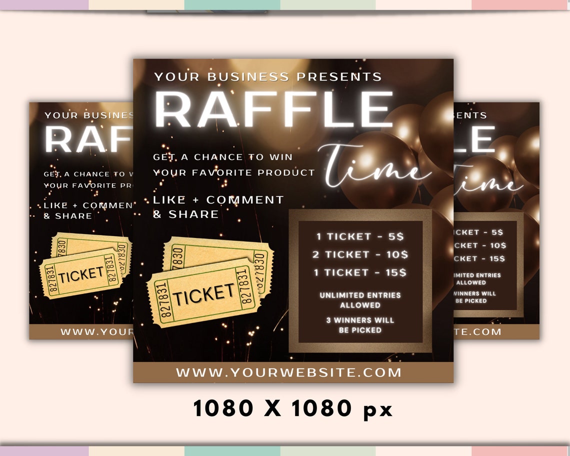 Raffle Ticket Poster, Social Media Flyer, Flyer Design, Raffle Ticket ...