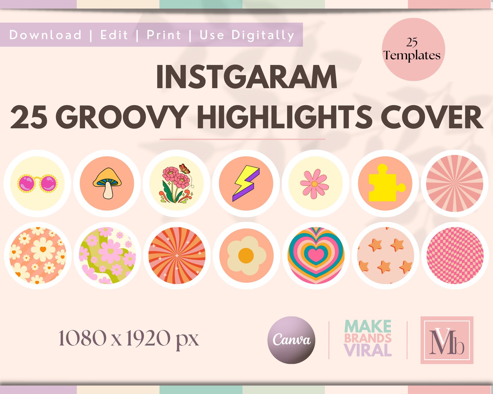 25 Groovy Retro Instagram Highlight Covers | Summer Highlight Cover ...