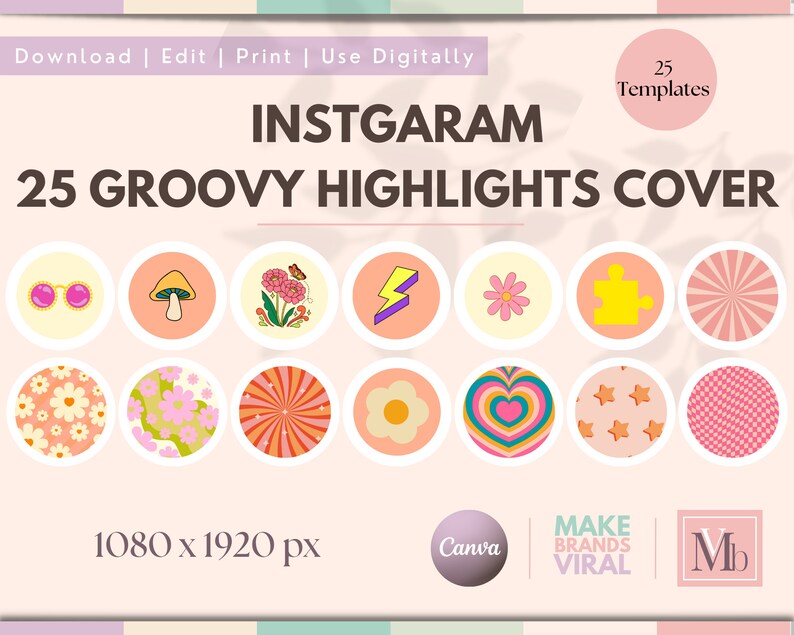 25 Groovy Retro Instagram Highlight Covers | Summer Highlight Cover ...