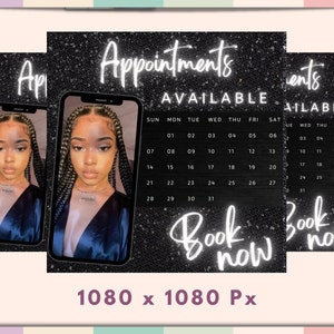 Appointment Available Flyer, DIY Flyer, Book Now Flyer, Beauty Flyer ...