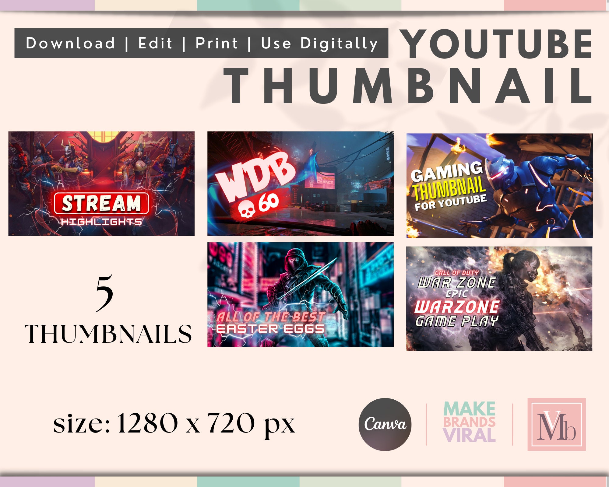 Gamer Youtuber Branding Kit, Editable Banners, Animated Intro and Outro ...