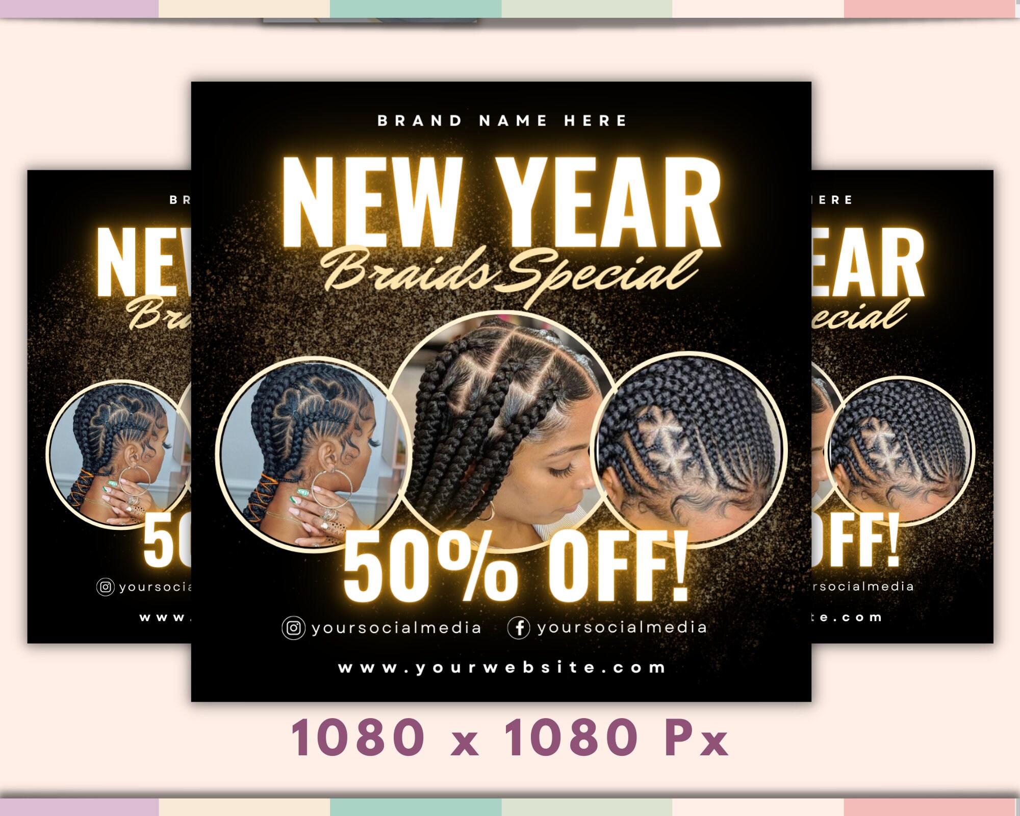 Braiding Flyer, Braids Flyer, Braids Special, New Years Specials Flyer ...