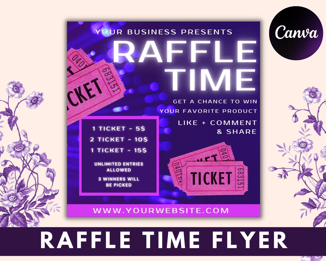 Raffle Flyer Template, Raffle Ticket Flyer, Lash Raffle Flyer, Raffle ...
