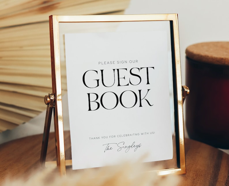 Wedding Guest Book Sign Boho and Modern Guest Sign - Etsy