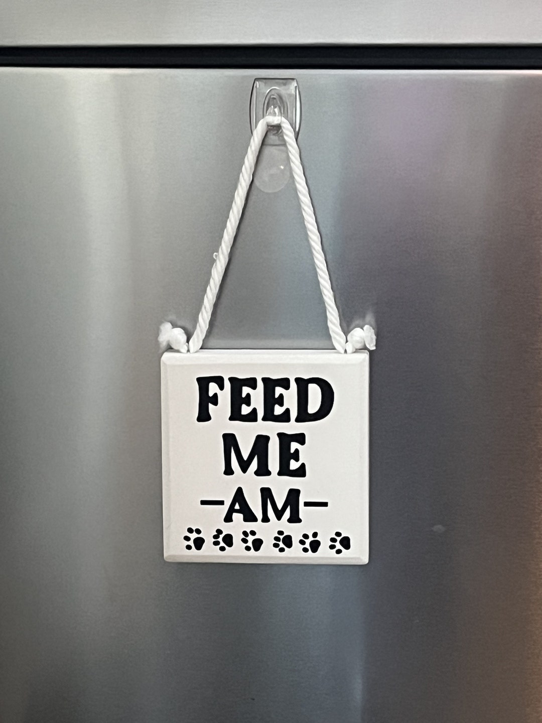 Feed Sign-feed Me Flip It AM&PM Paw Prints-dog Feed Sign-wooden Sign ...