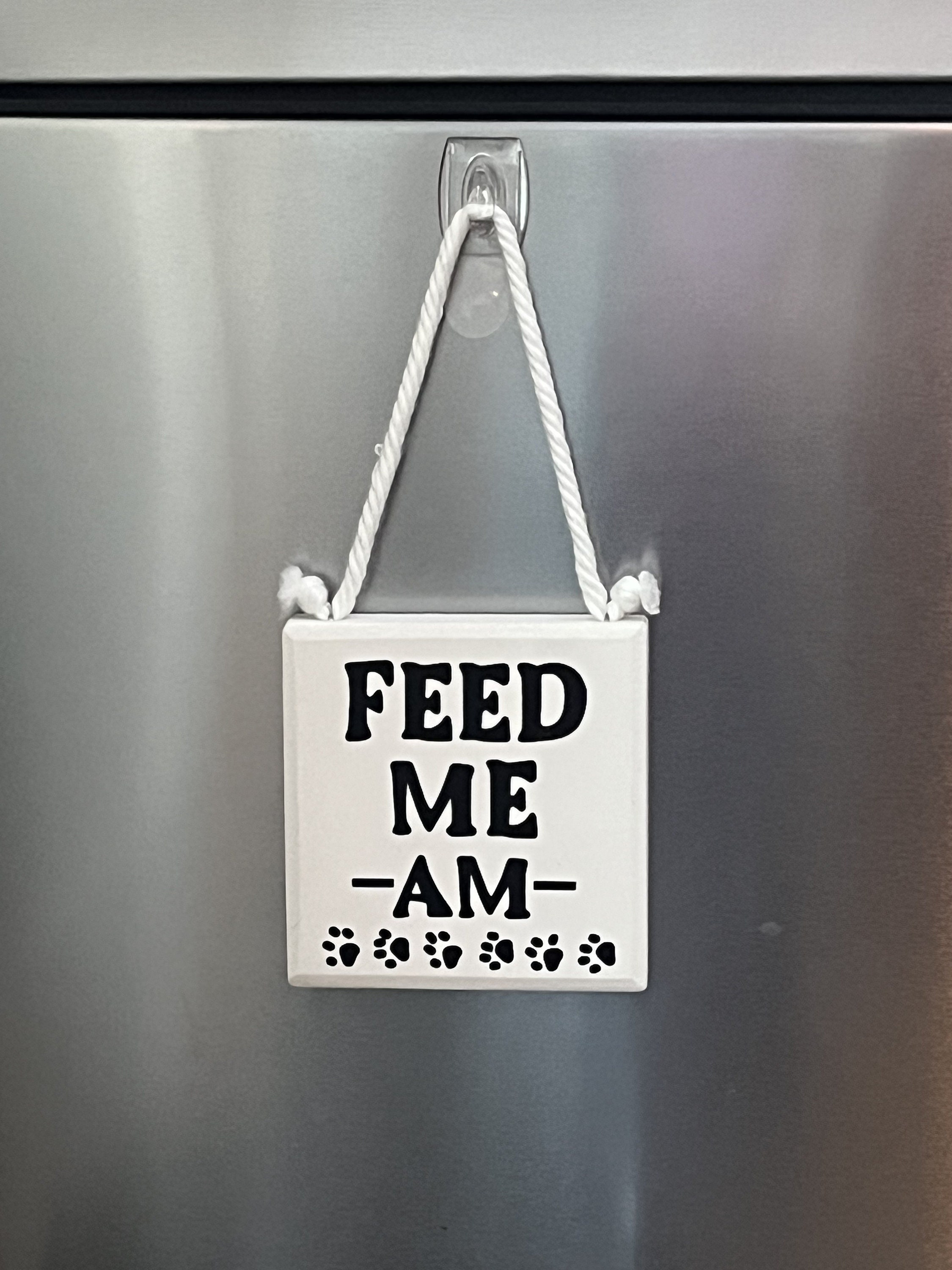 Feed Sign-feed Me Flip It AM&PM Paw Prints-dog Feed Sign-wooden Sign ...