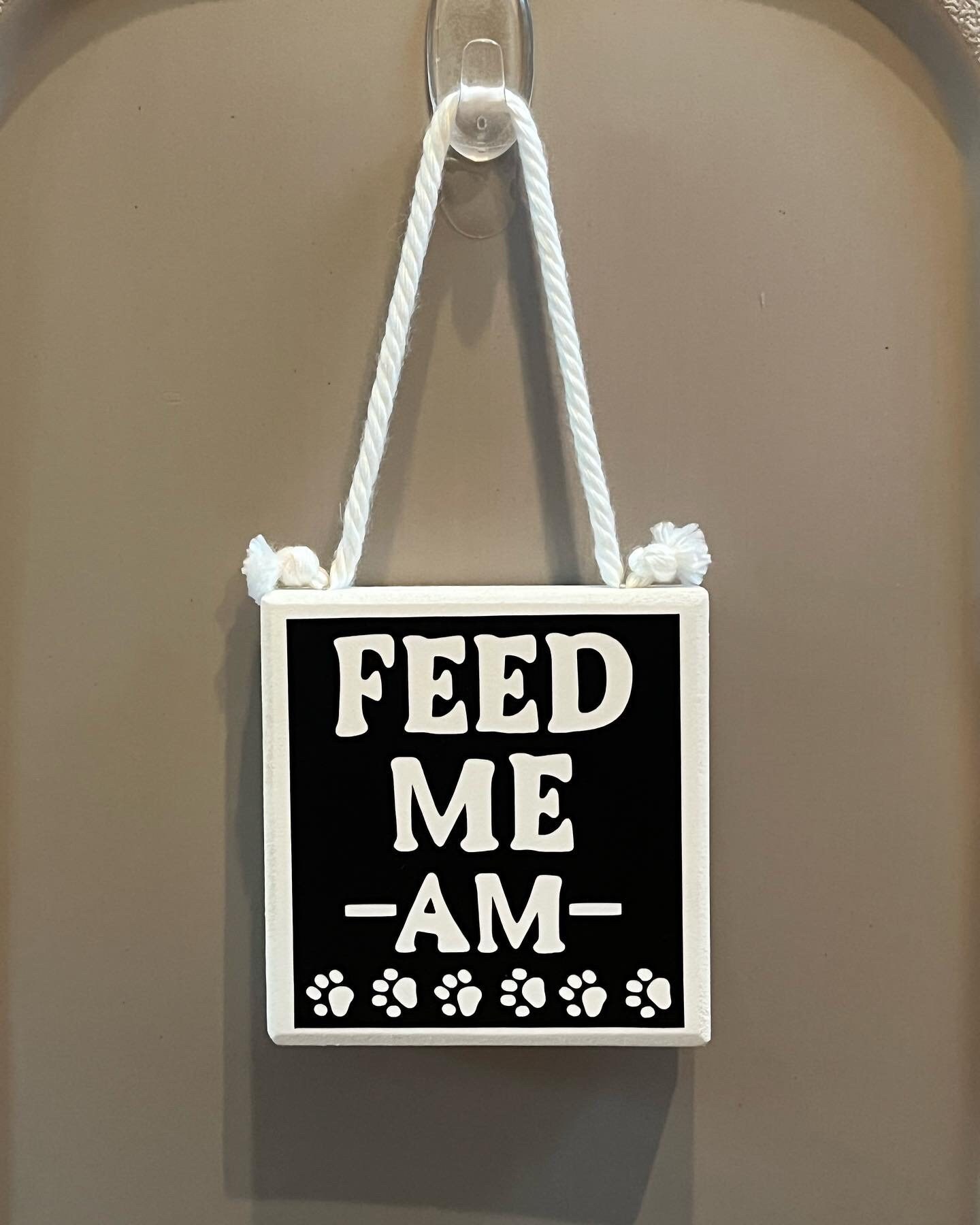 Feed Sign-feed Me Flip It AM&PM Paw Prints-dog Feed Sign-wooden Sign ...