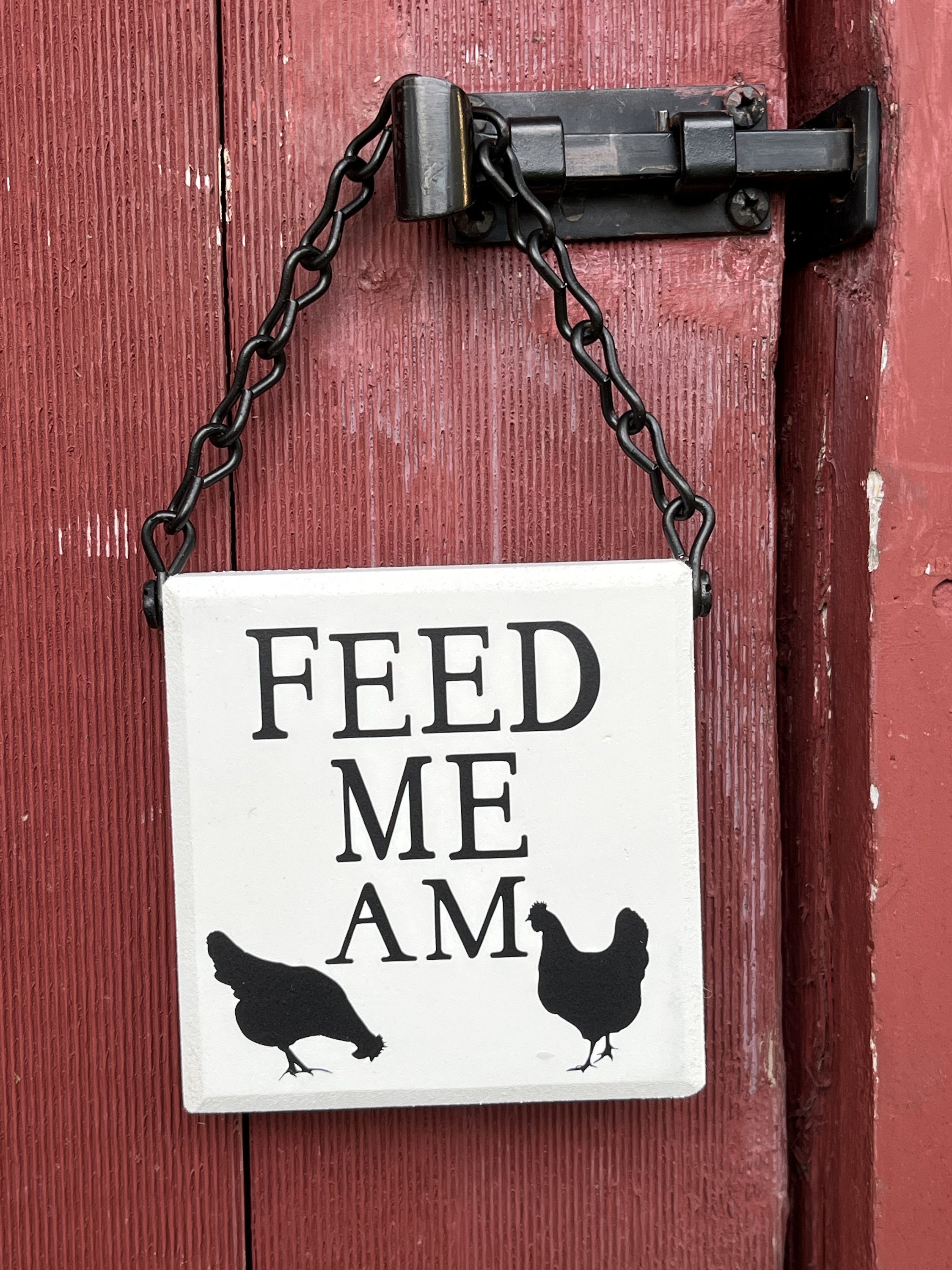 Feed Sign-feed Me Flip It AM&PM Chicken-chicken Feed Sign-farm Sign ...