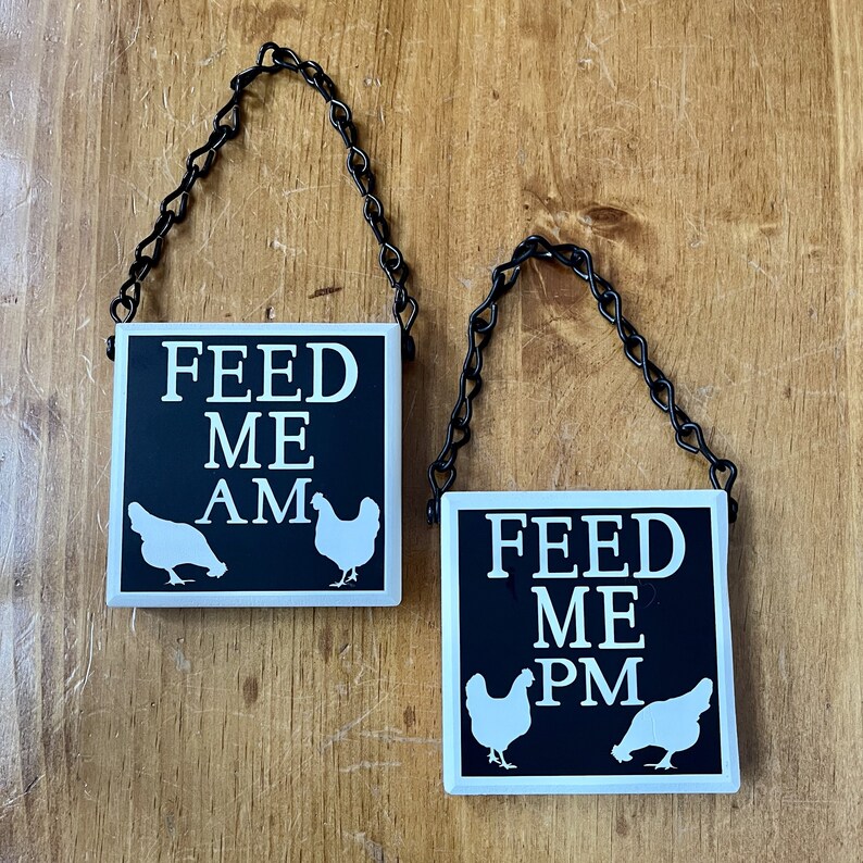 Feed Sign-feed Me Flip It AM&PM Chicken-chicken Feed Sign-farm Sign ...