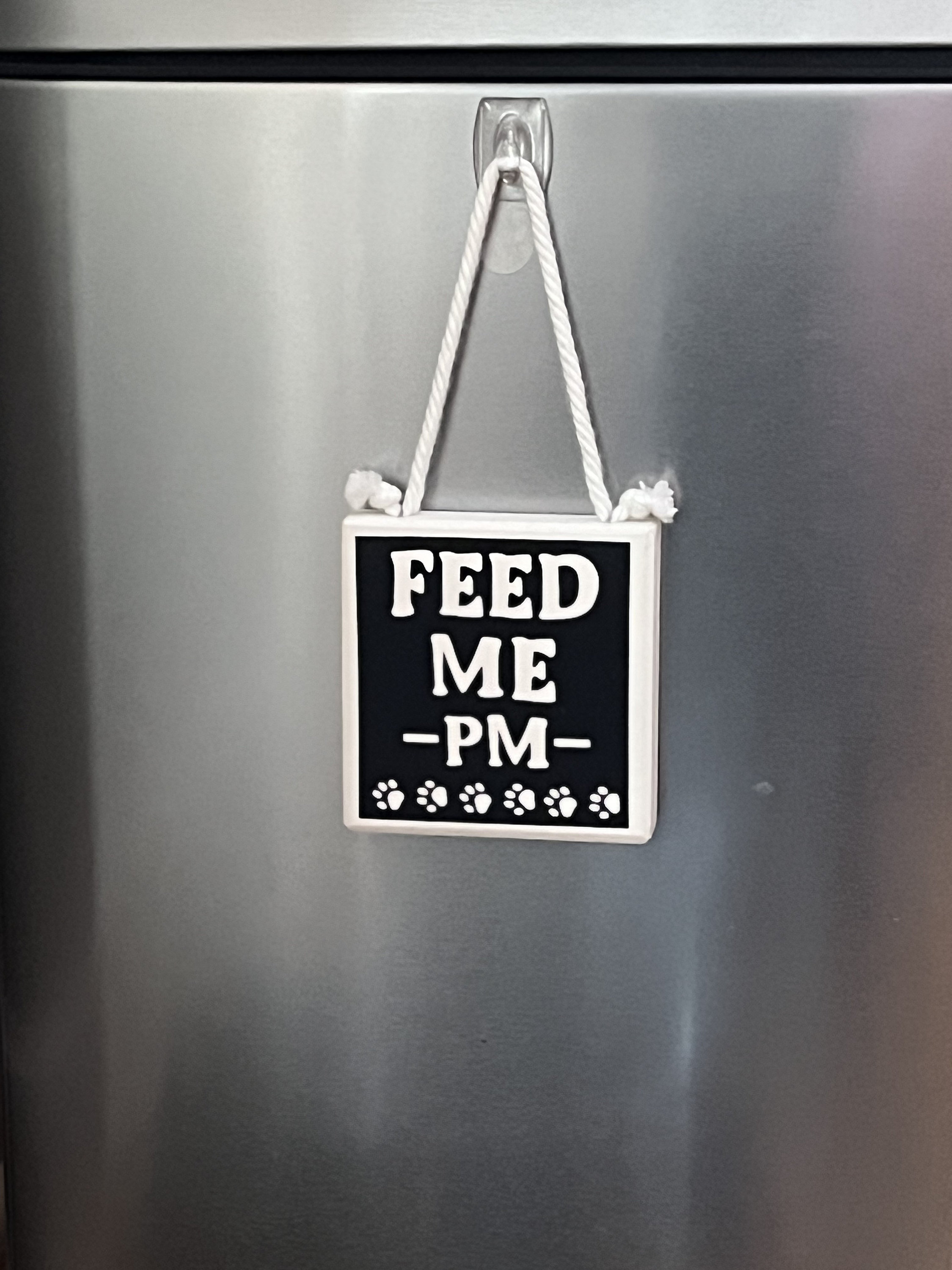 Feed Sign-feed Me Flip It AM&PM Paw Prints-dog Feed Sign-wooden Sign ...