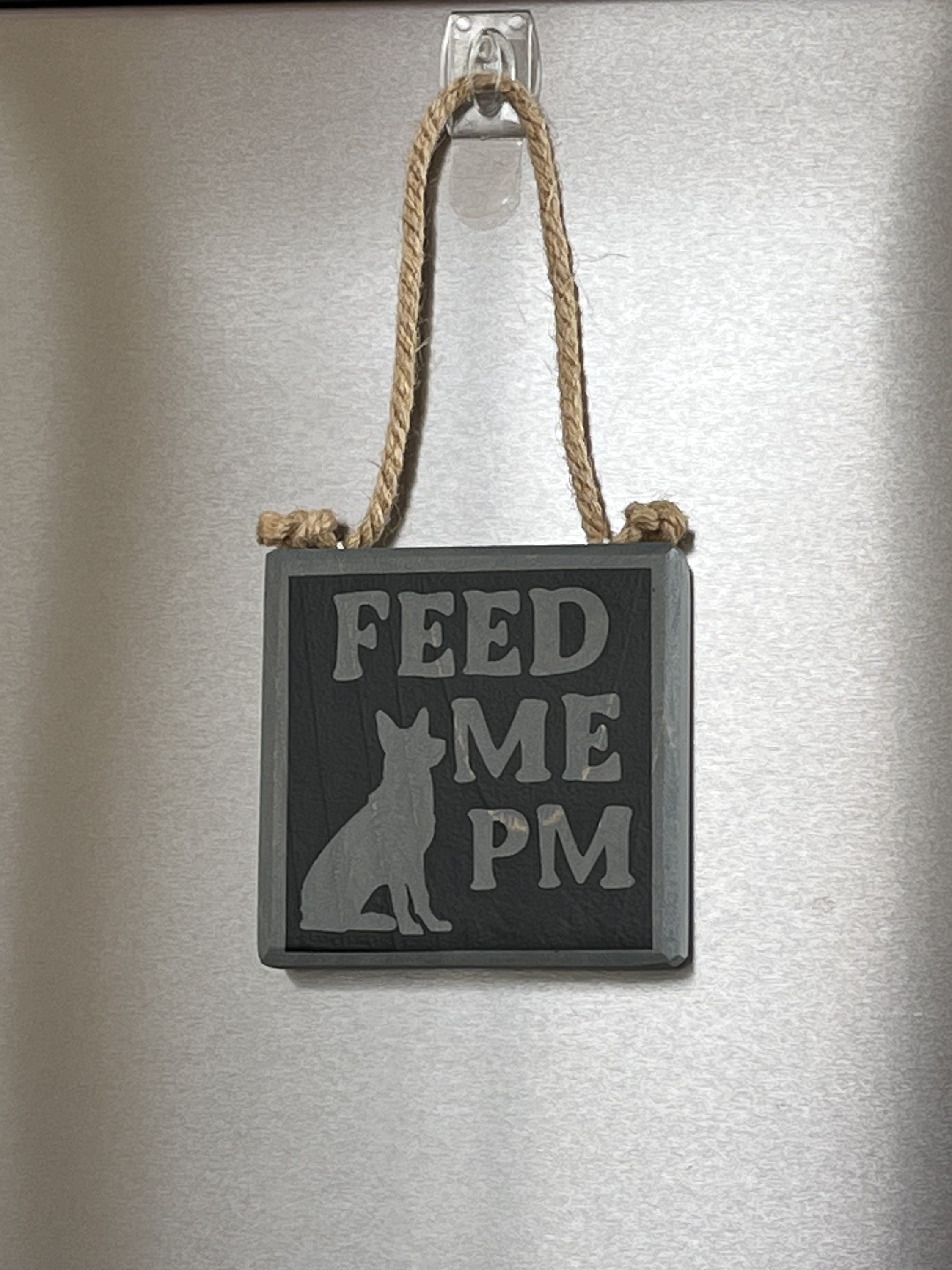 Feed Sign-feed Me Flip It AM&PM Dog-dog Feed Sign-wooden Sign-dog Care ...