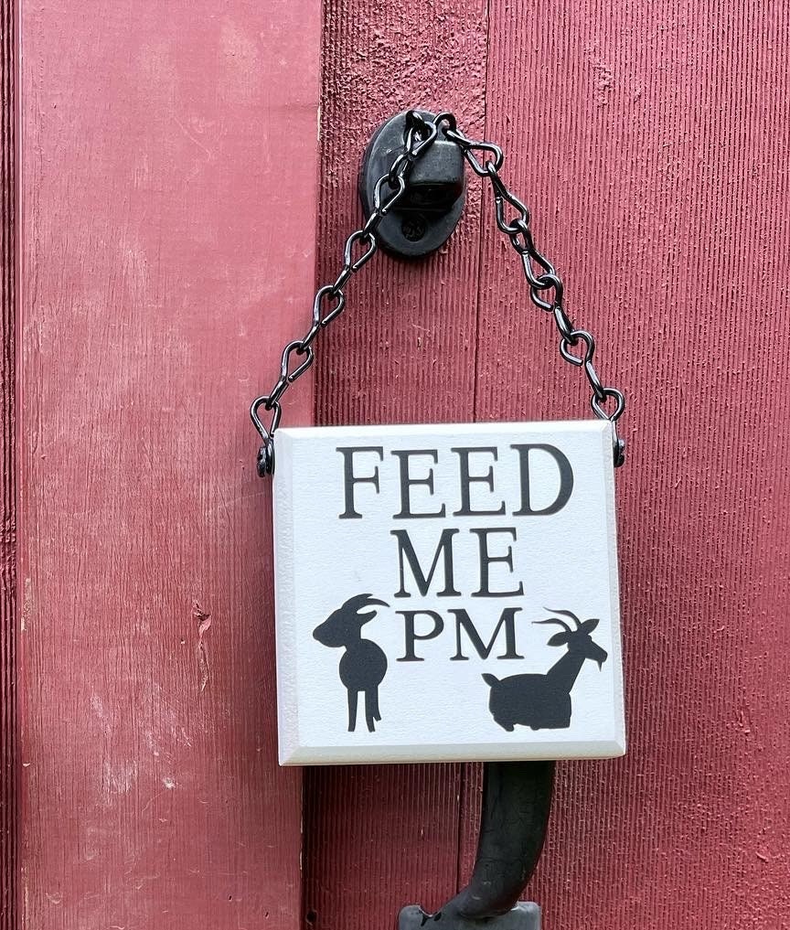 Feed Sign-feed Me Flip It AM&PM Goat-goat Feed Sign-wooden Sign-goat ...