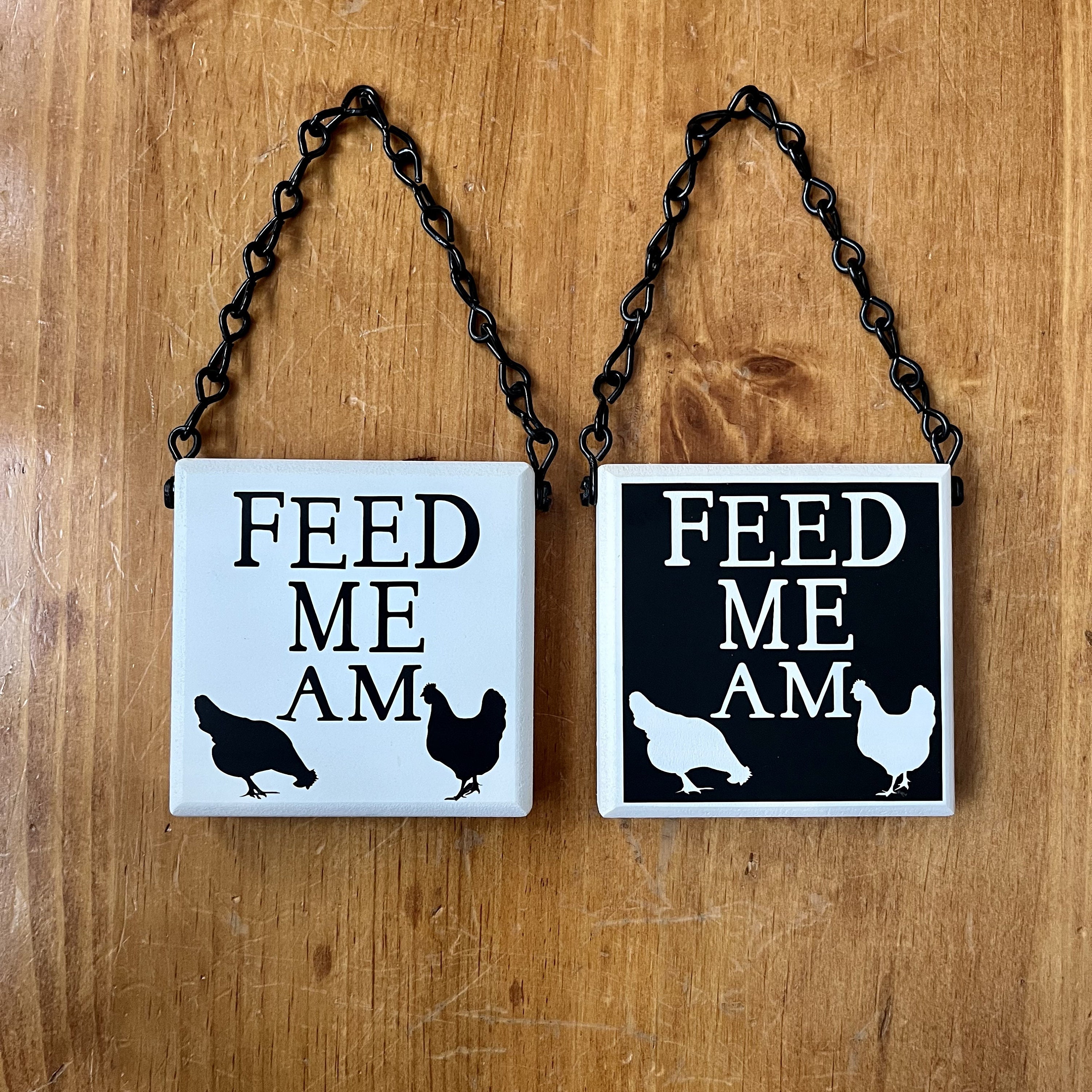 Feed Sign-feed Me Flip It AM&PM Chicken-chicken Feed Sign-farm Sign ...