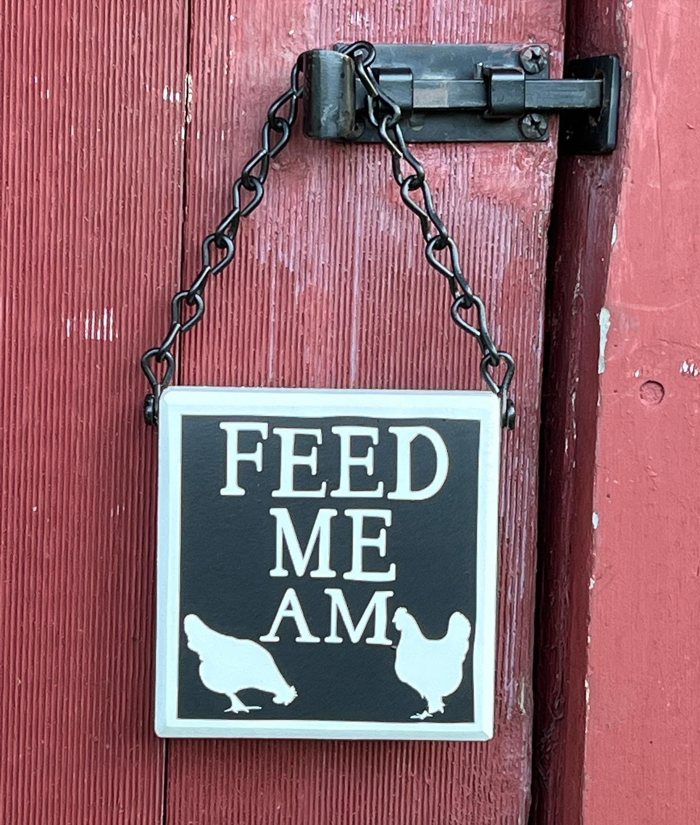 Feed Sign-feed Me Flip It AM&PM Chicken-chicken Feed Sign-farm Sign ...