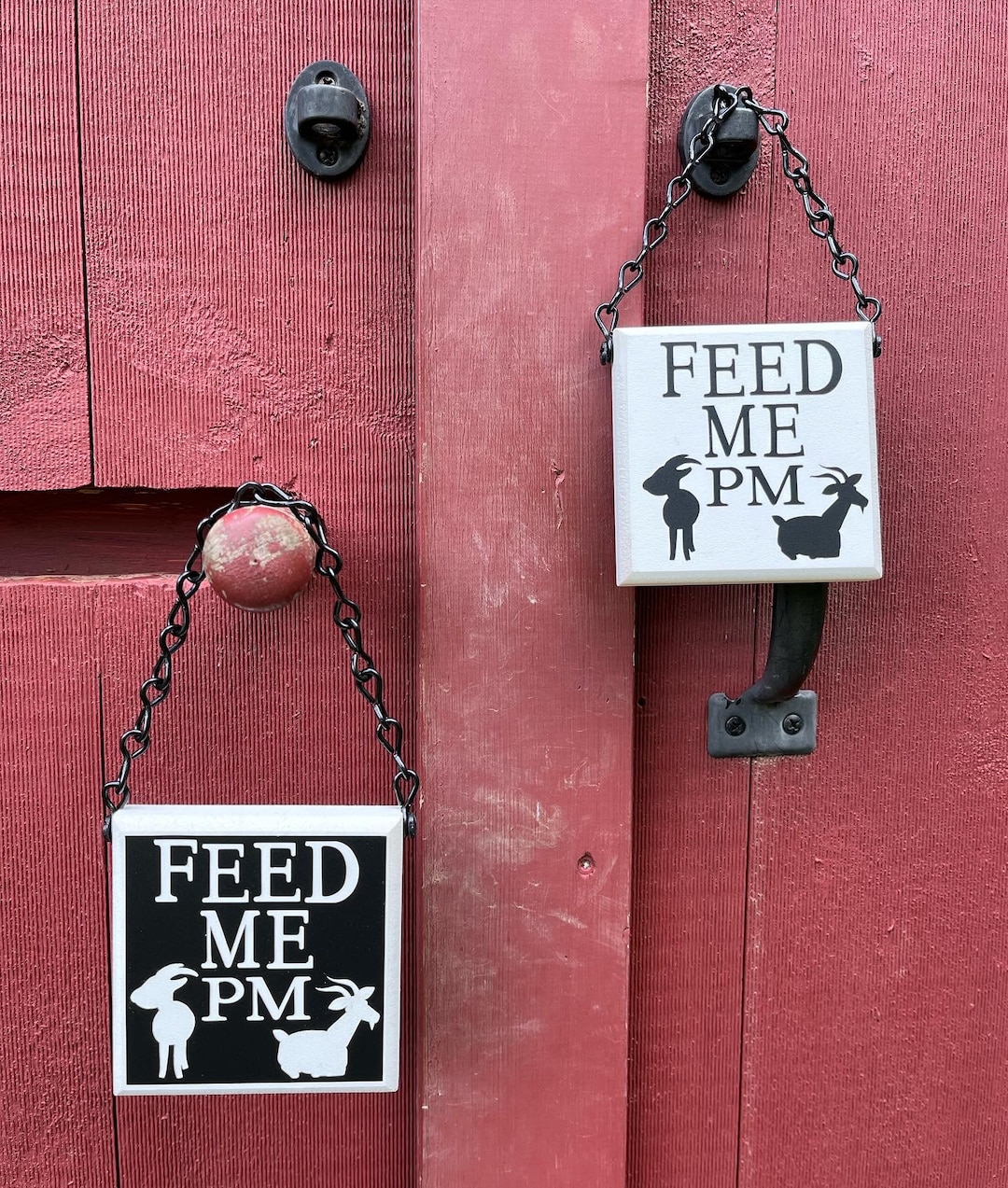Feed Sign-feed Me Flip It AM&PM Goat-goat Feed Sign-wooden Sign-goat ...
