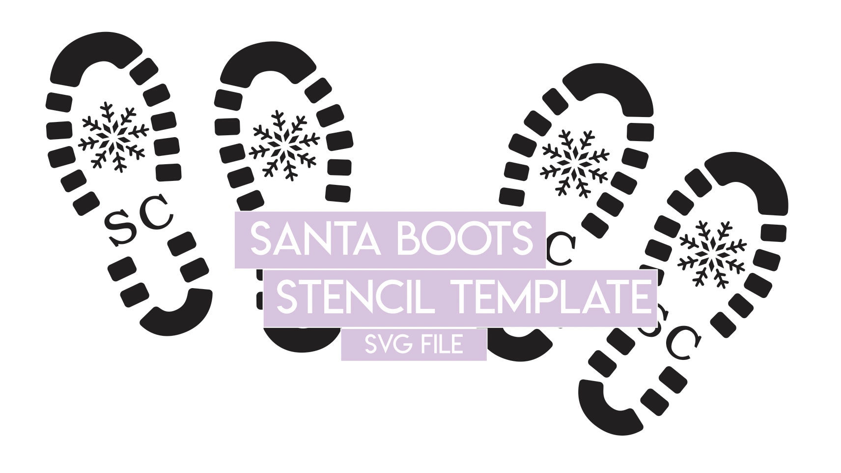 Santa Boot Prints Stencil Laser Cut File SVG Christmas Files - Etsy