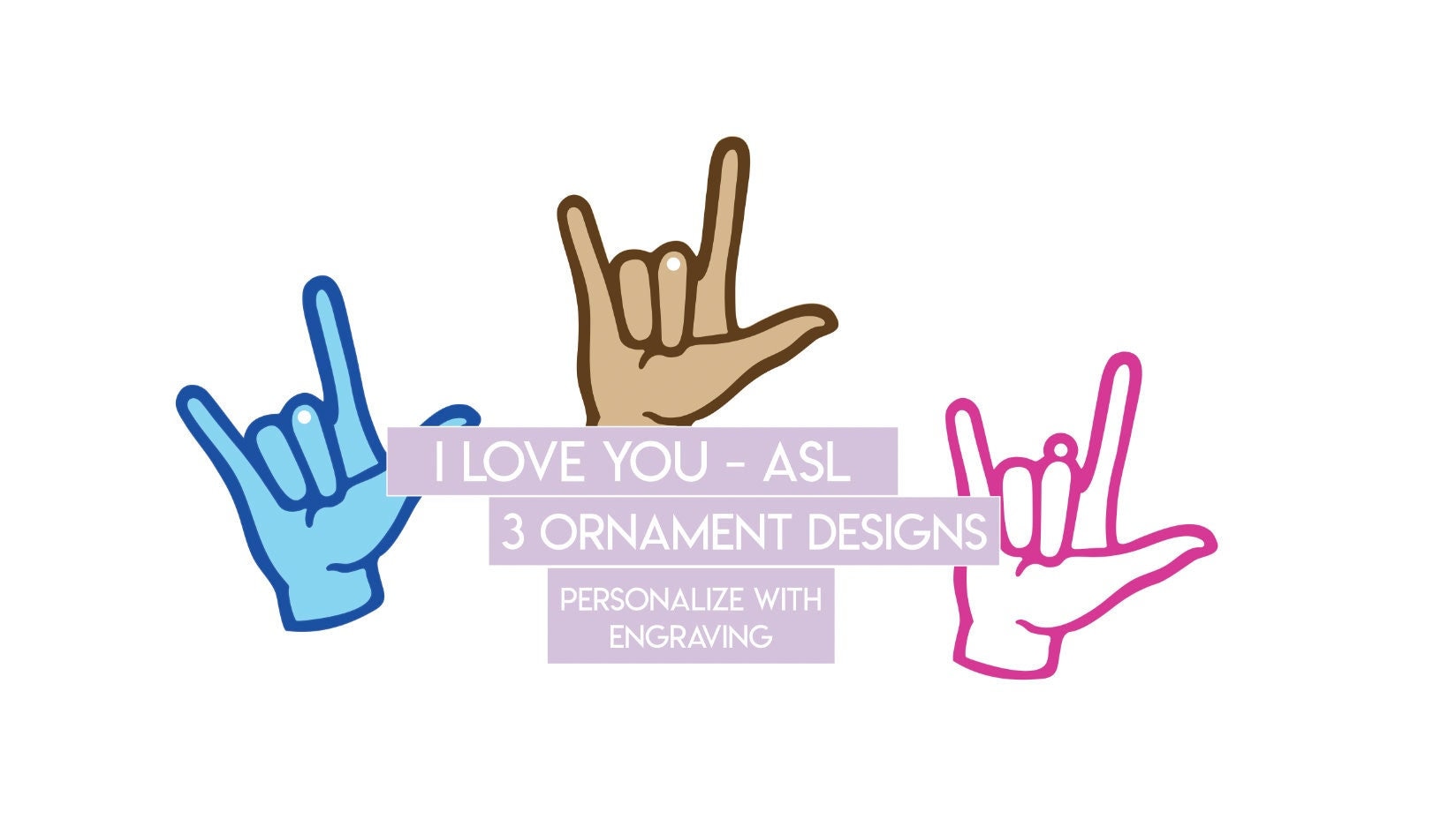 I Love You ASL ILY Ornament, Gift Tag, Car Decoration Svg - Etsy