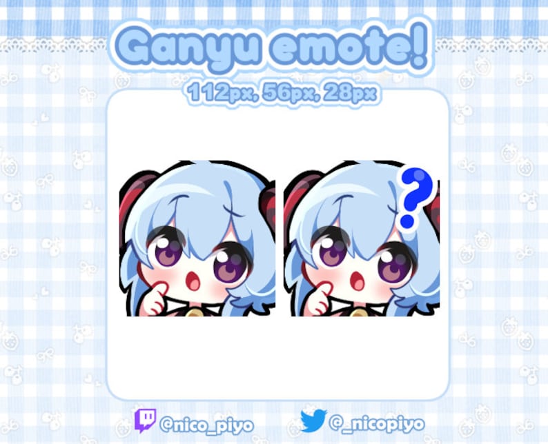 Genshin Impact Ganyu Thinking Emotes for Twitch, Youtube and Discord ...