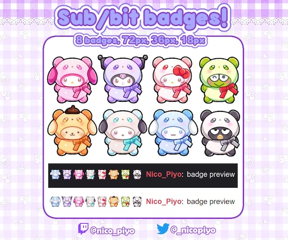 Plushie Sub Badges for Twitch - Etsy
