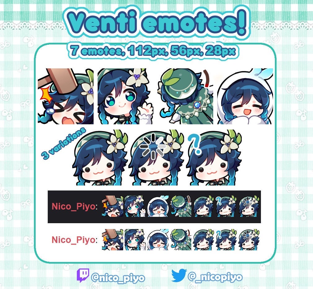 Genshin Impact Venti Emotes for Twitch and Discord - Etsy Canada