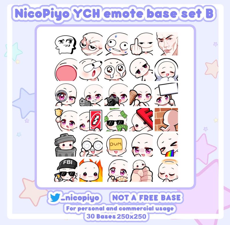 30 YCH Emote Bases - Set B - Etsy