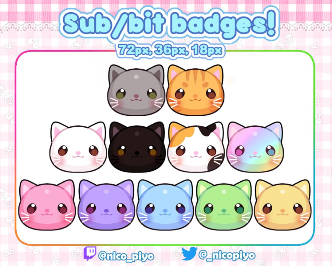 Cat Sub Badges for Twitch - Etsy