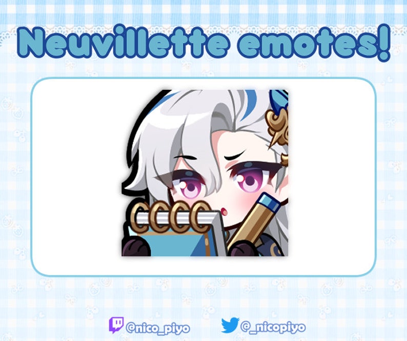 Genshin Impact Neuvillette Notepad Emote for Twitch and Discord - Etsy