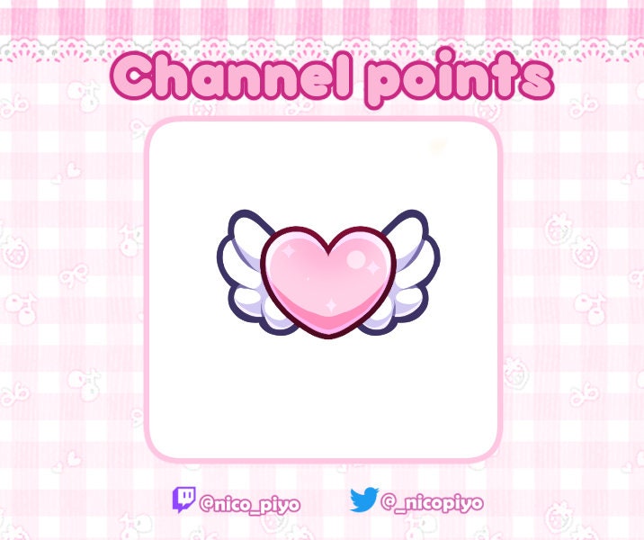 Pink Heart With Angel Wings Channel Points for Twitch/discord/youtube ...