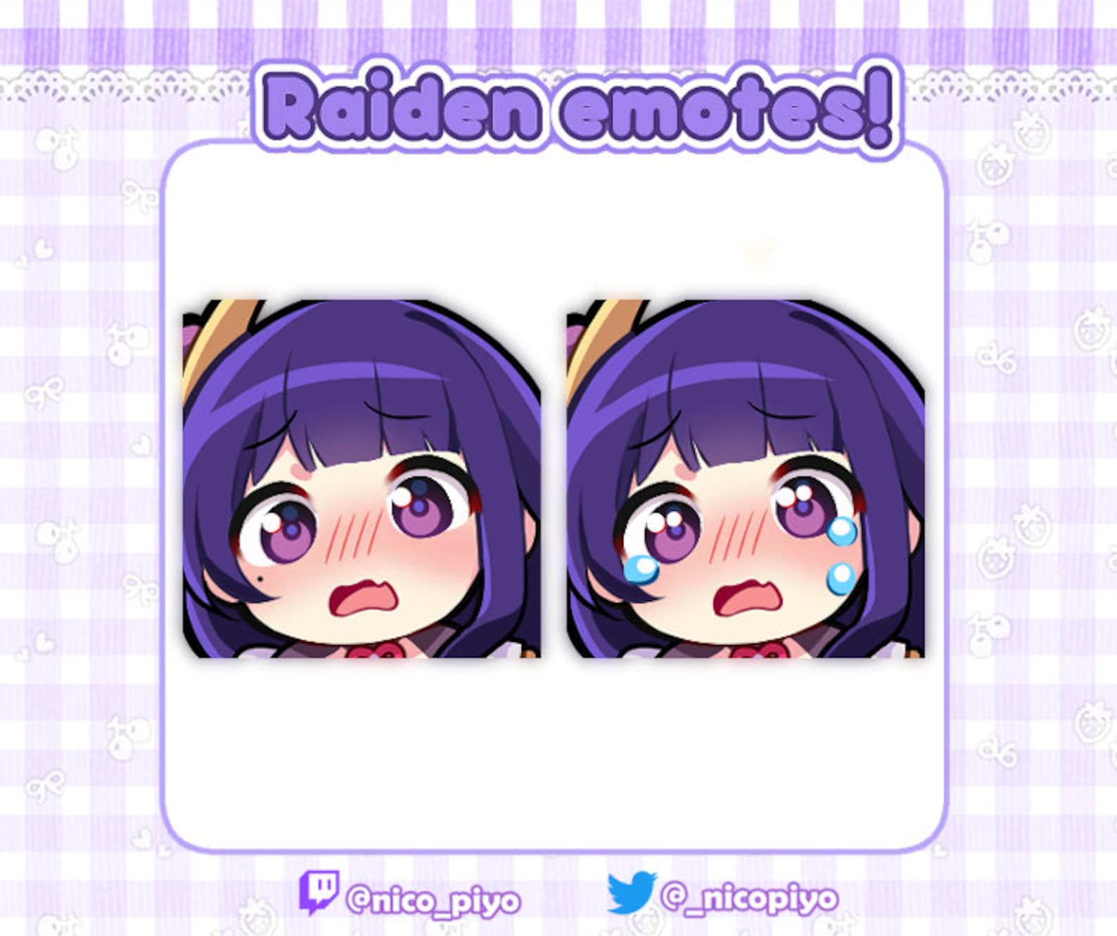 Genshin Impact Raiden Shogun Emotes for Twitch and Discord - Etsy