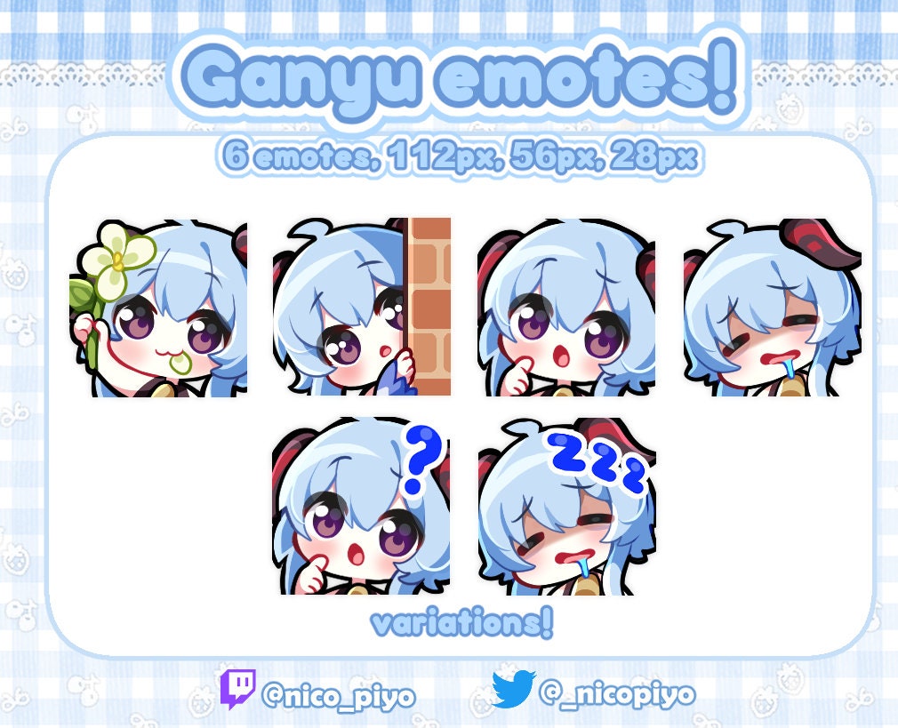 Genshin Impact Ganyu Emotes for Twitch, Youtube and Discord - Etsy ...