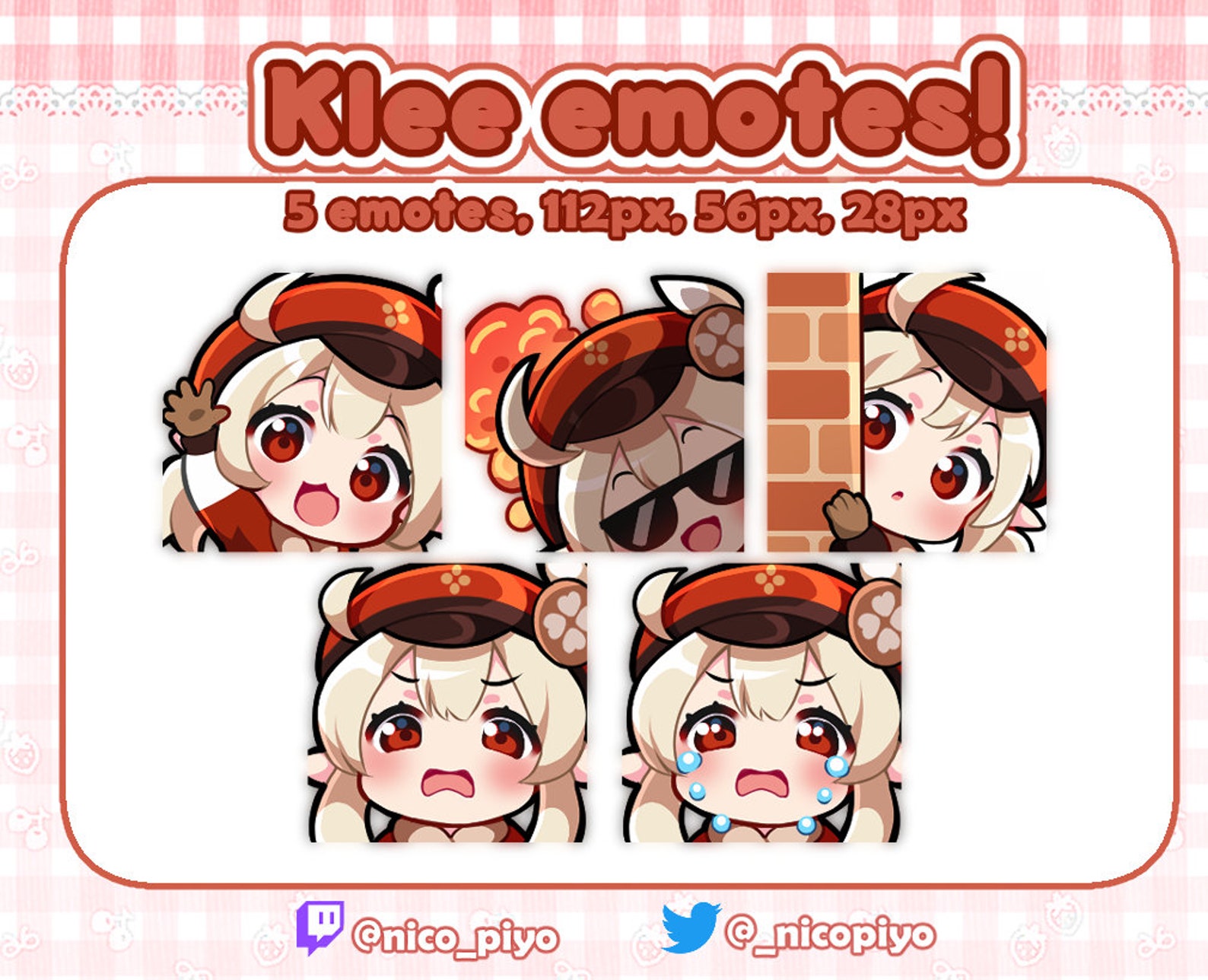 Genshin Impact Klee Emotes for Twitch and Discord - Etsy