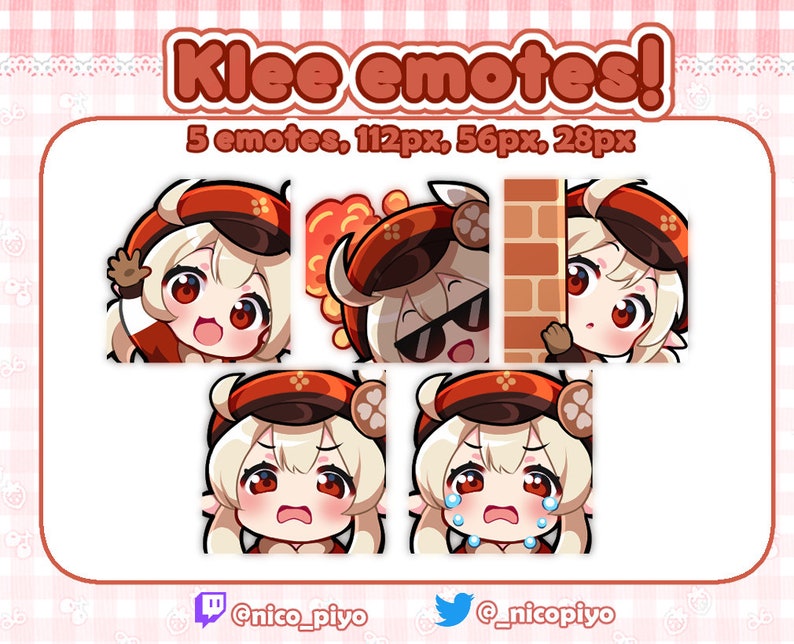 Genshin Impact Klee Emotes for Twitch and Discord - Etsy
