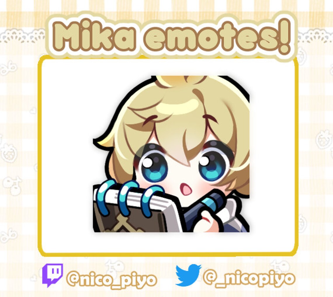 Genshin Impact Mika Note Emote for Twitch, Discord and Youtube - Etsy
