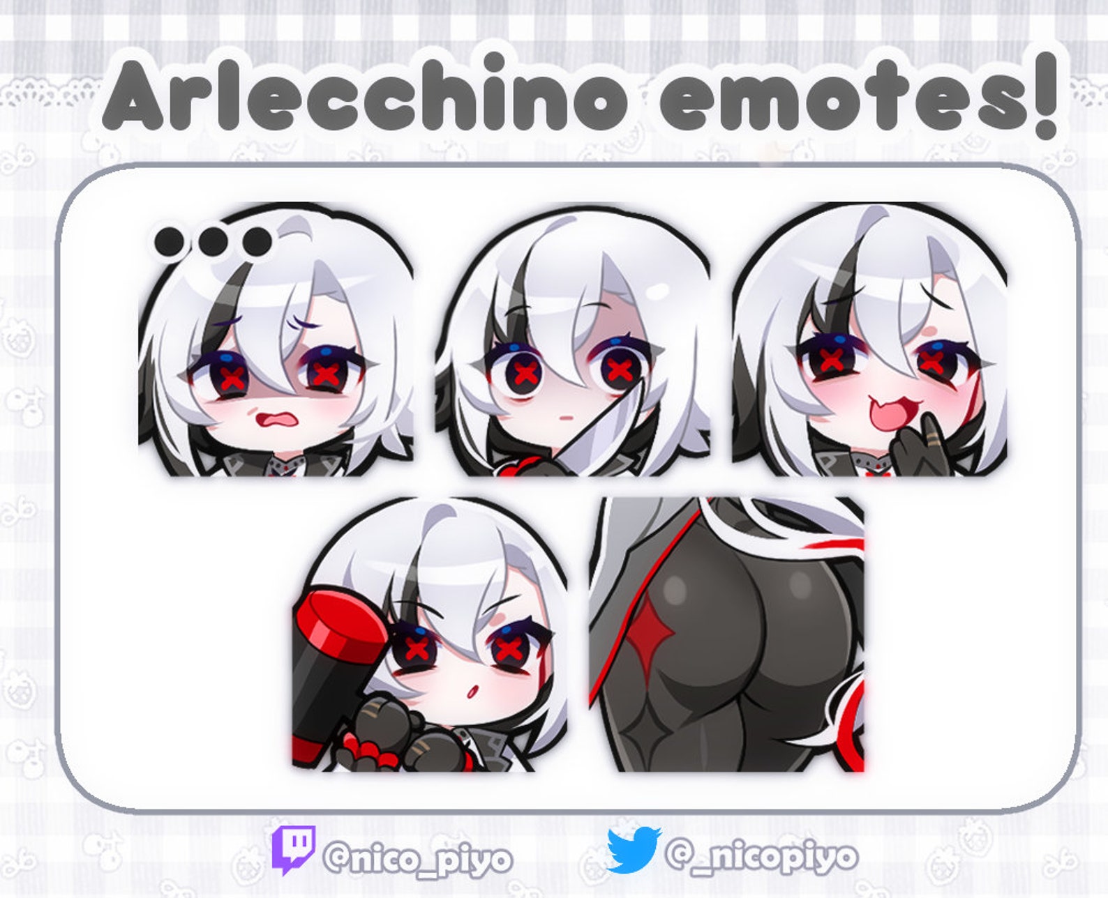 Genshin Impact Arlecchino Emotes for Twitch and Discord - Etsy