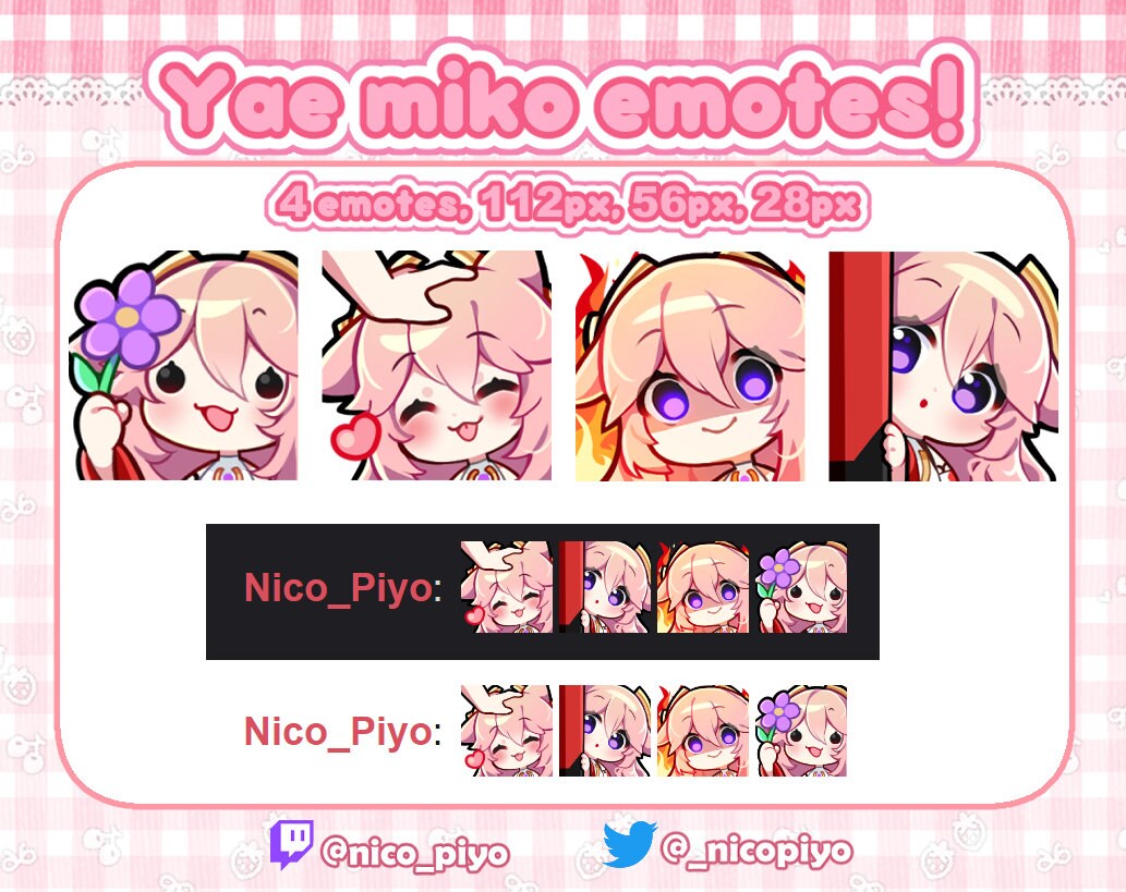 Genshin Impact Yae Miko Emotes for Twitch, Youtube and Discord - Etsy