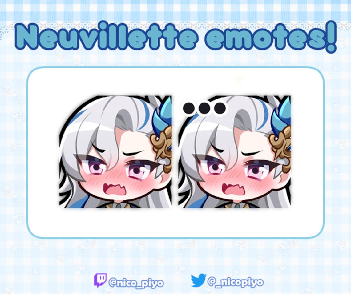 Genshin Impact Neuvillette Blush Emote for Twitch and Discord - Etsy