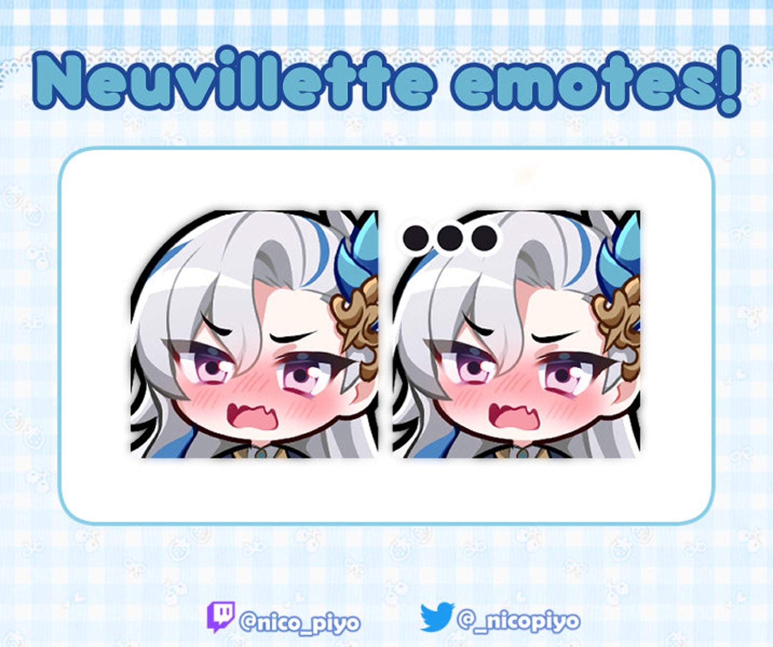 Genshin Impact Neuvillette Blush Emote for Twitch and Discord - Etsy