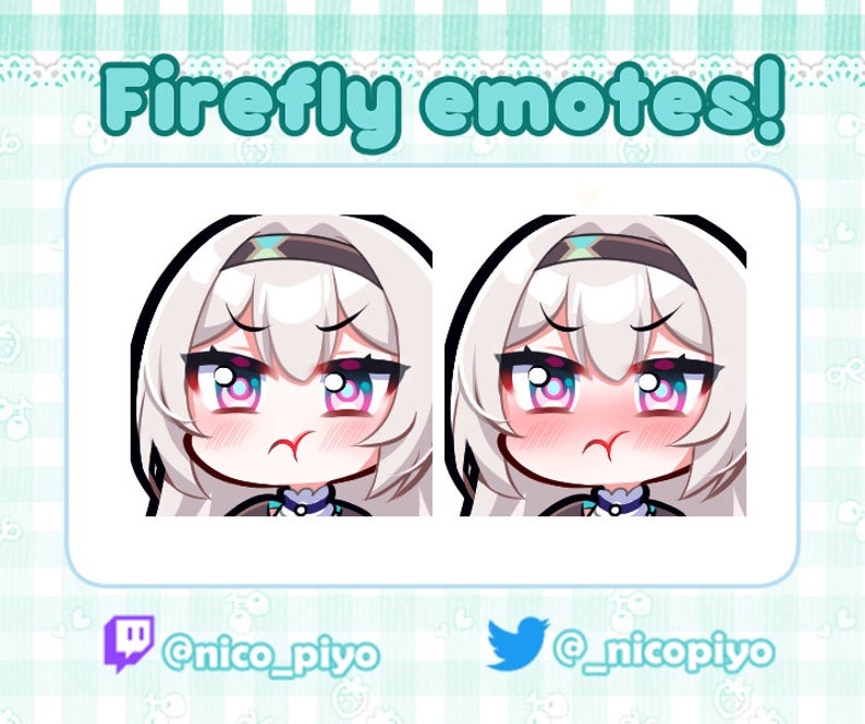 Honkai: Star Rail Firefly Blush Pout Emotes for Twitch and Discord - Etsy