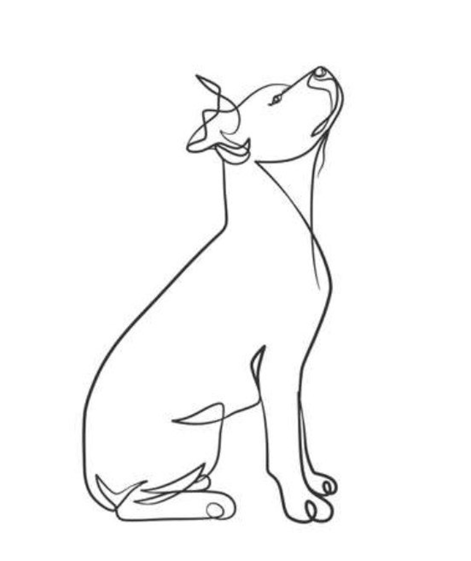 Continuous One Line Drawing of a Dog. Dog One Line Drawing Minimalist ...