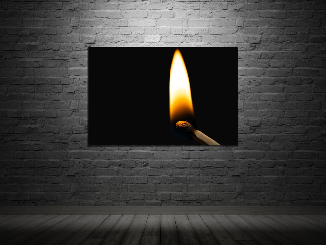 Match on Fire Macro - Photography Wall Art - Virtual Background (phone ...