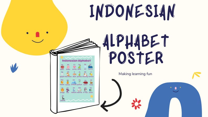 Indonesian Alphabet - Etsy