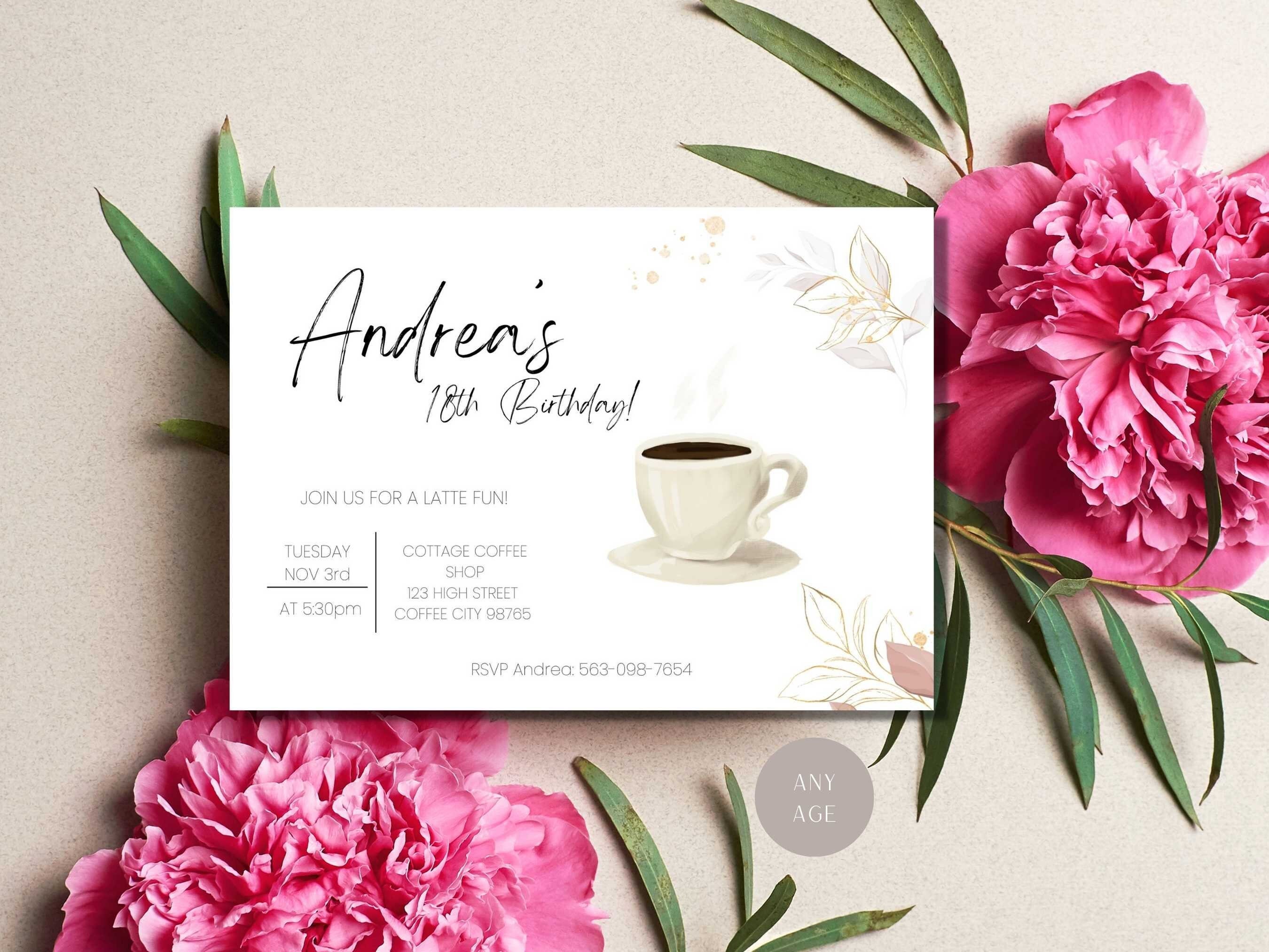 Coffee Invitation Coffee Invite Latte Invitation Editable Etsy